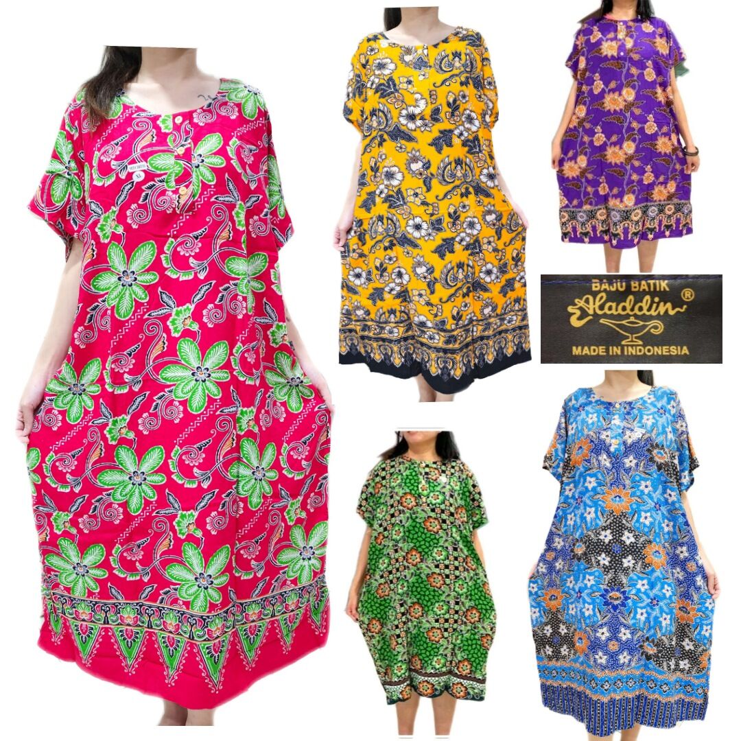 BATIK MINI DRESS XL BAJU DRESS / BAJU BATIK TIDUR FREE SIZE GOOD ...