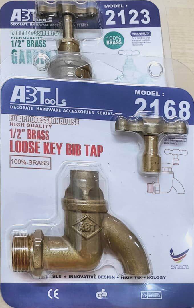 ABTOOLS 1/2'' BUATAN 🇲🇾 BRASS LOOSE KEY BIB TAP GARDEN TAP COPPER WATER ...