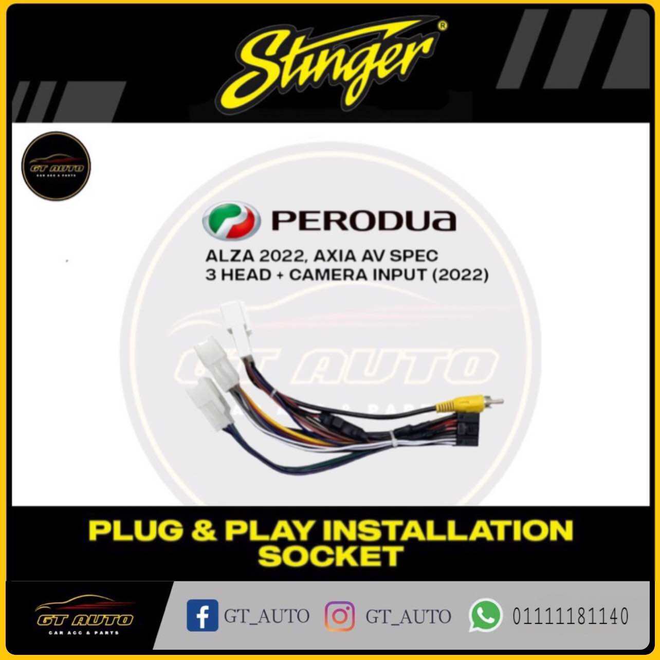 PERODUA ALZA 2022 /AXIA 2023 SOCKET ANDROID PLAYER WITH REAR CAMERA INPUT HARDRESS SOCKET POWER ...