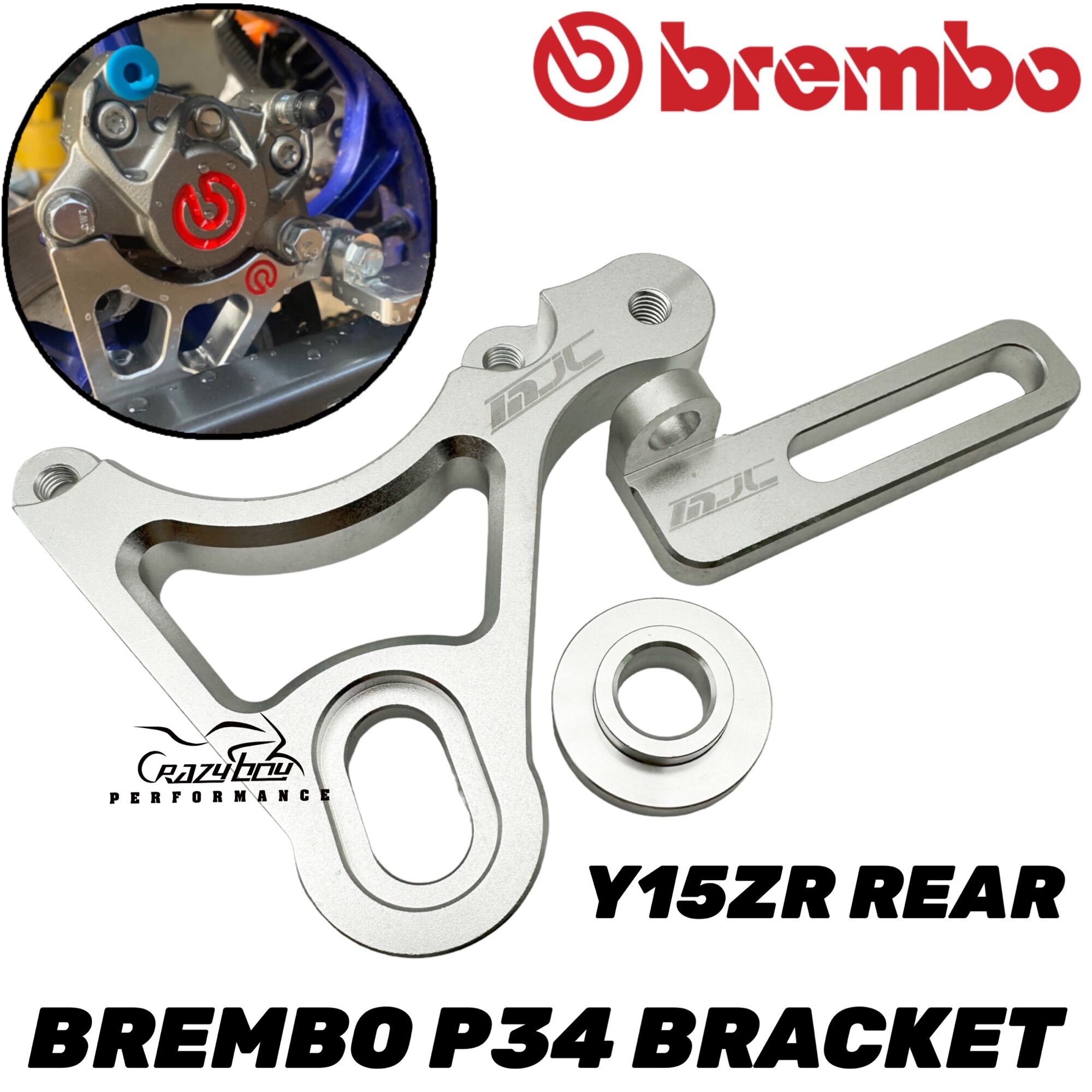BREMBO P34 REAR BRACKET Y15ZR Y15 Y16ZR BRACKET REAR BREMBO CNC P34 ...