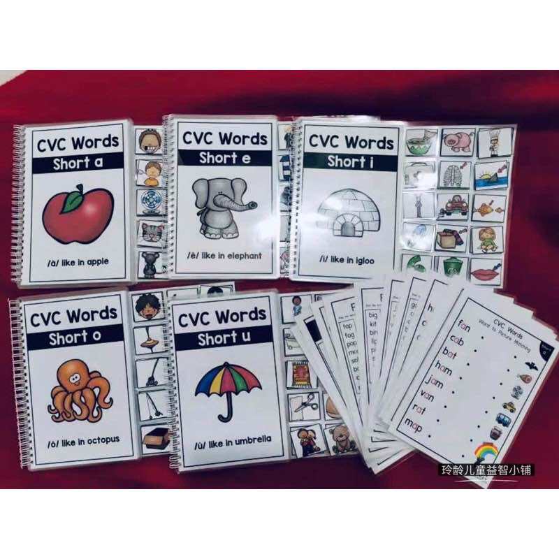 CVC Phonics 自然拼读安静书 Busy Book/ Quiet Book/ Phonics/ cvc word family ...