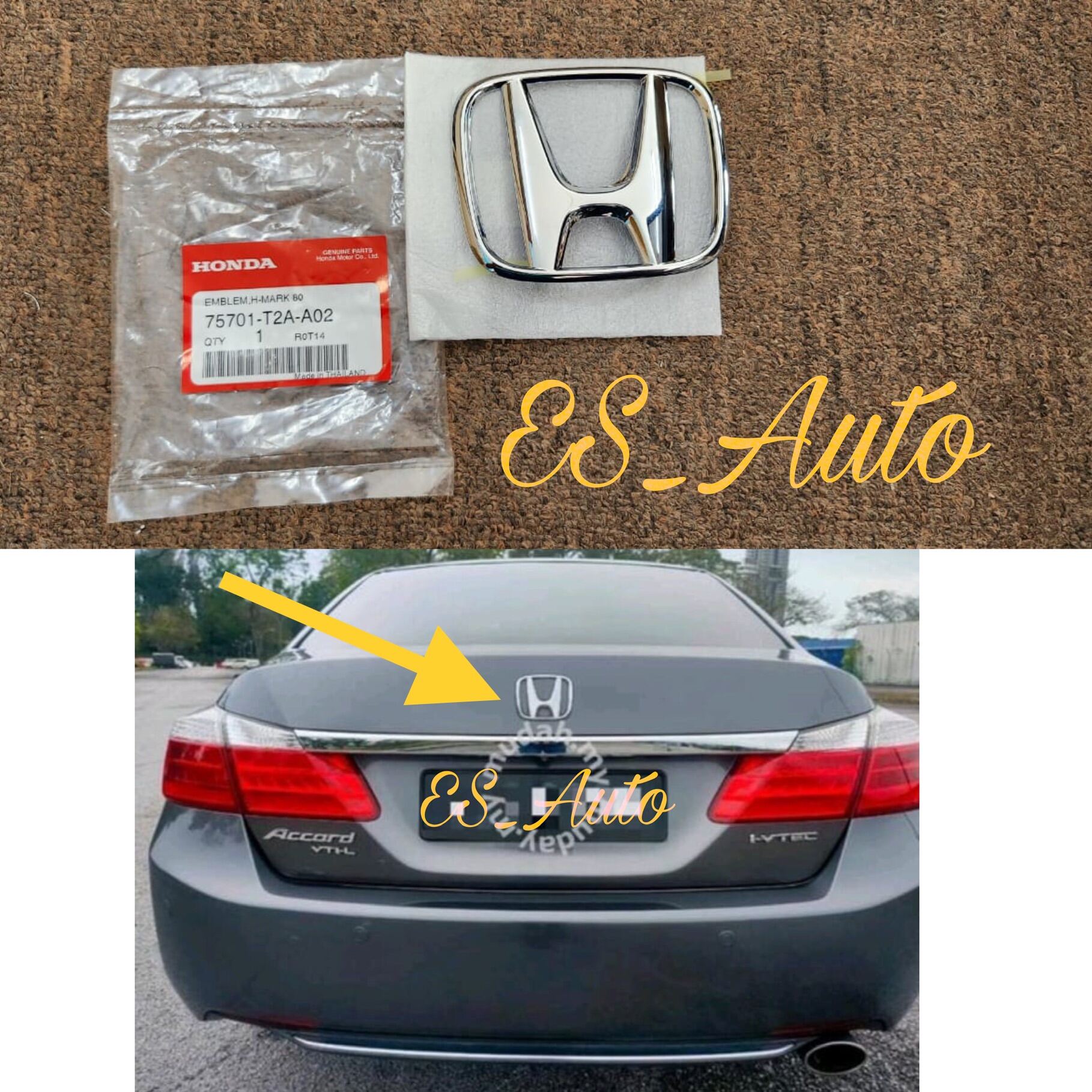 *ORIGINAL HONDA T2A ACCORD 2014-2018 REAR BONNET EMBLEM/ LOGO/ MARK ...