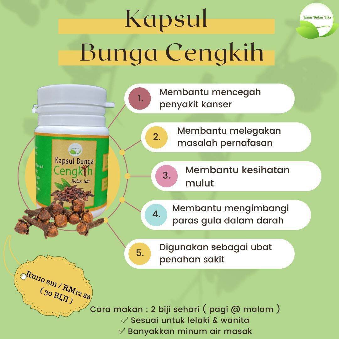 Kapsul Bunga Cengkih bidan liza 30 kapsul | Lazada Kapsul Bunga Cengkih bidan liza 30 kapsul | Lazada