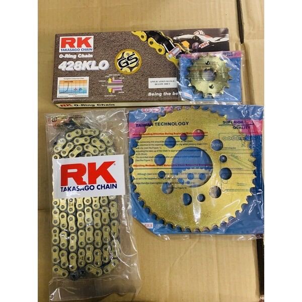 RS150 RSX Sprocket 428 ORing Gold RK Full set Gold Sprocket ORing Chain Rantai Set | Lazada