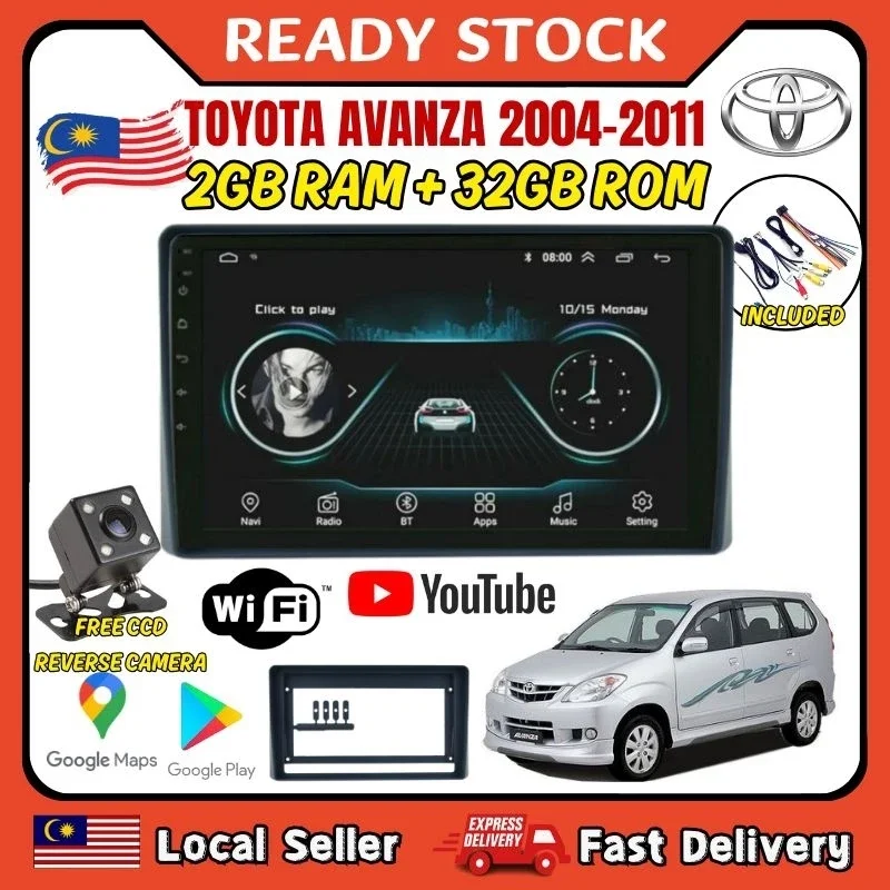 Toyota Avanza 2004-2011 Android Player IPS Screen 1GB/2GB Ram + 32GB ...