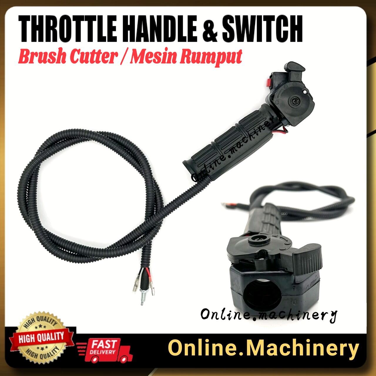 26MM Throttle Handle With Switch Brush Cutter Throttle Lever Cable ...