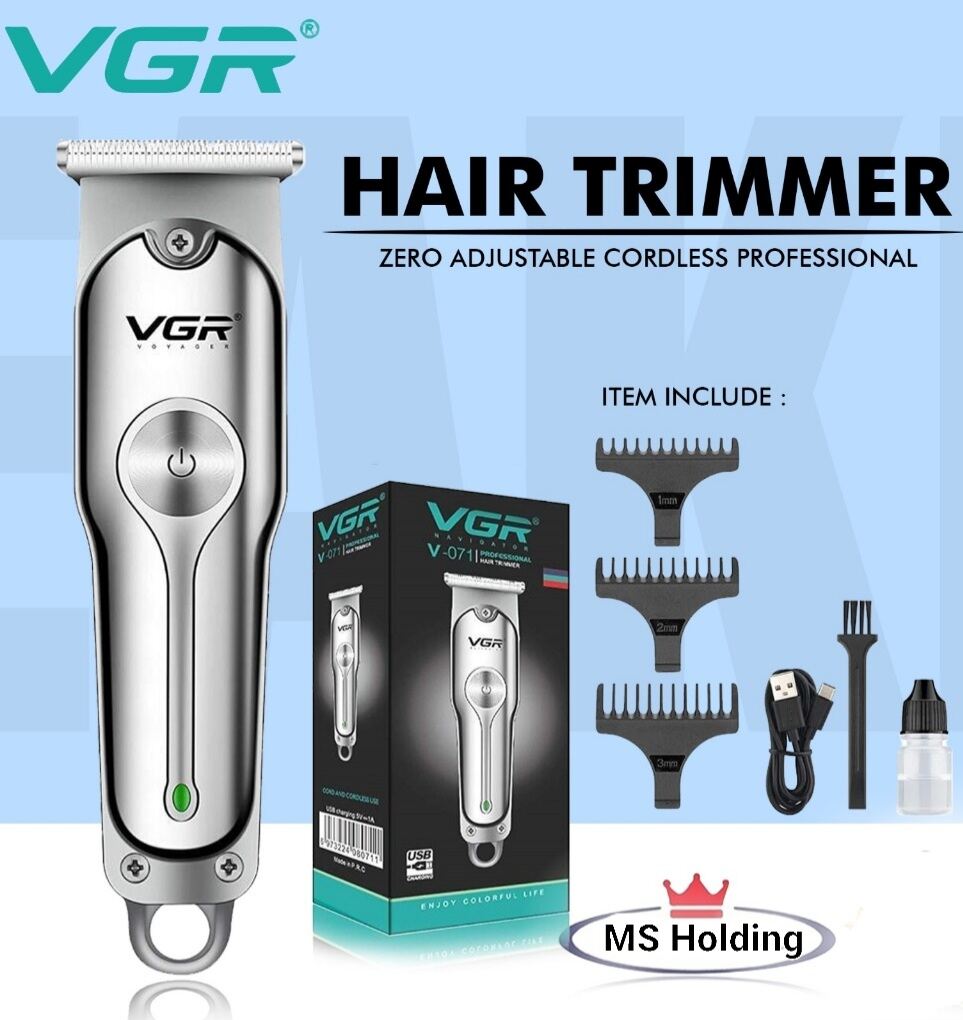 Original VGR V-071 Zero Adjustable Cordless Professional Rechargeable Hair trimmer Metal Barber ...