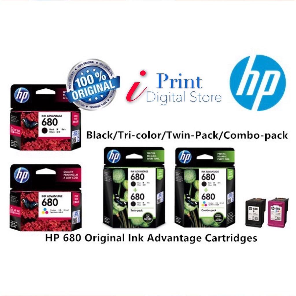 HP 680 SINGLE PACK BLACK & COLOR INK ADVANTAGE CARTRIDGE [100% ORIGINAL ...