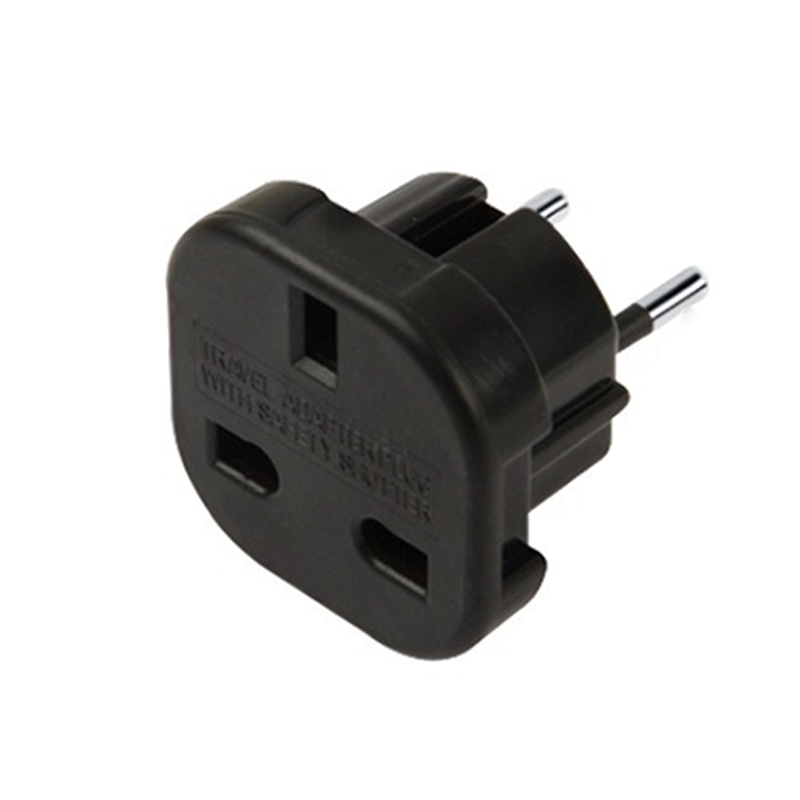 UK To EU 3PIN Plug Europe Travel Converter Adapter Plug 2pin Wall Plug ...