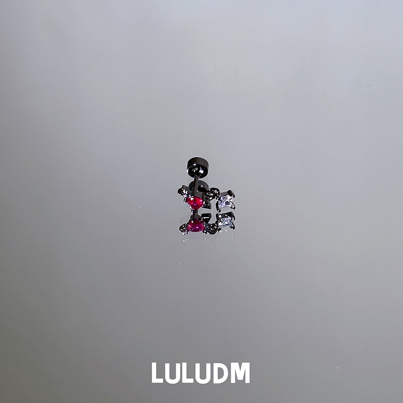 Night Filled Luludm Medical Titanium Steel Ear Bone Stud Anti-Allergy ...