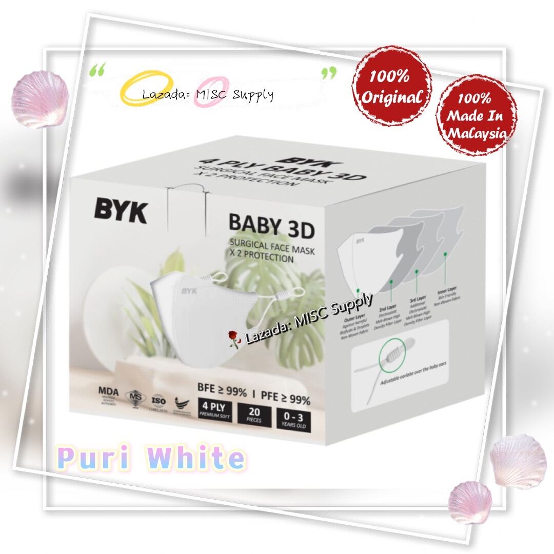 BYK Baby Mask 4Ply 3D KN95 Surgical Face Mask - 20pcs/ Individual Pack ...