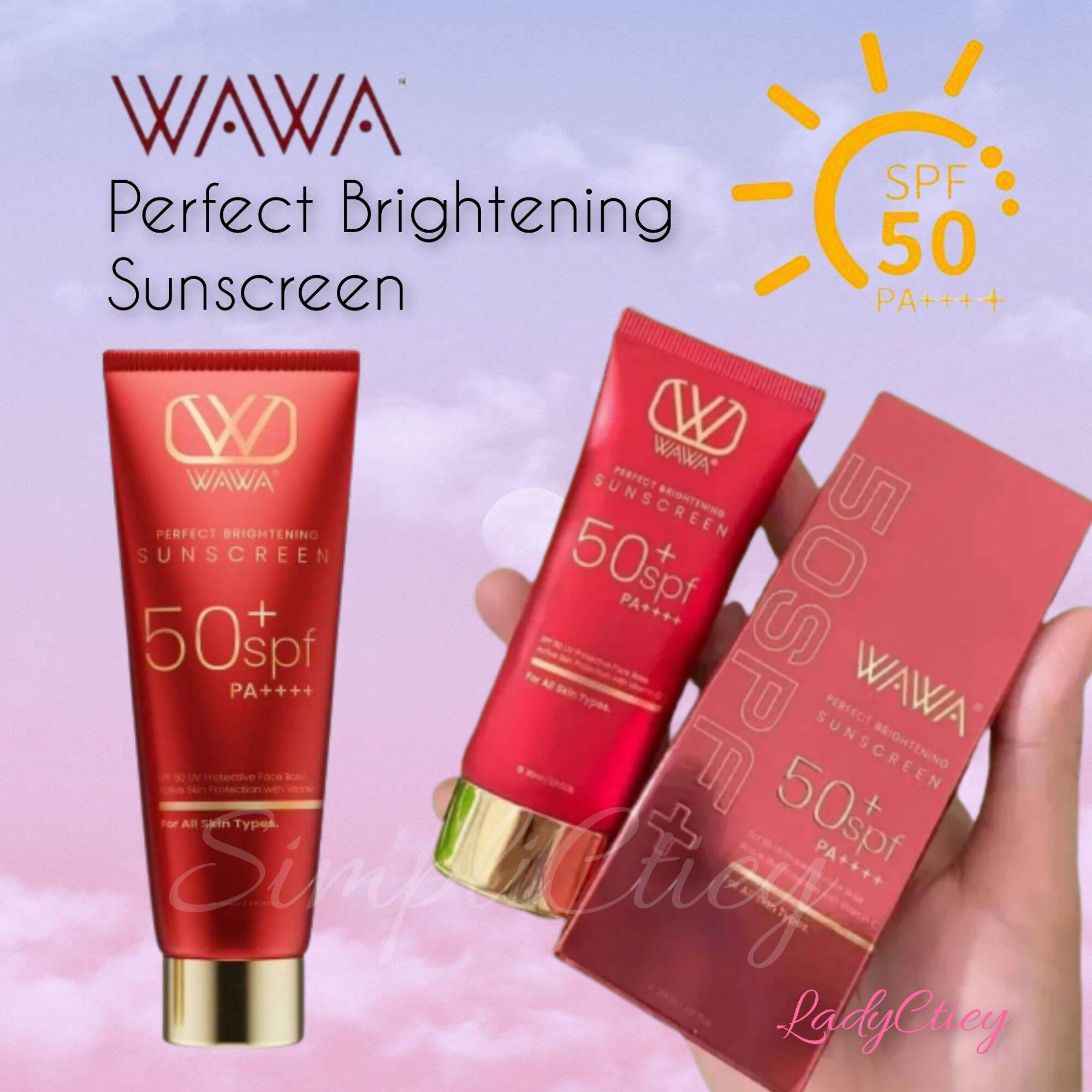 Wawa Perfect Brightening Sunscreen SPF50 pa++++ | Wawa Sunscreen 30ml ...