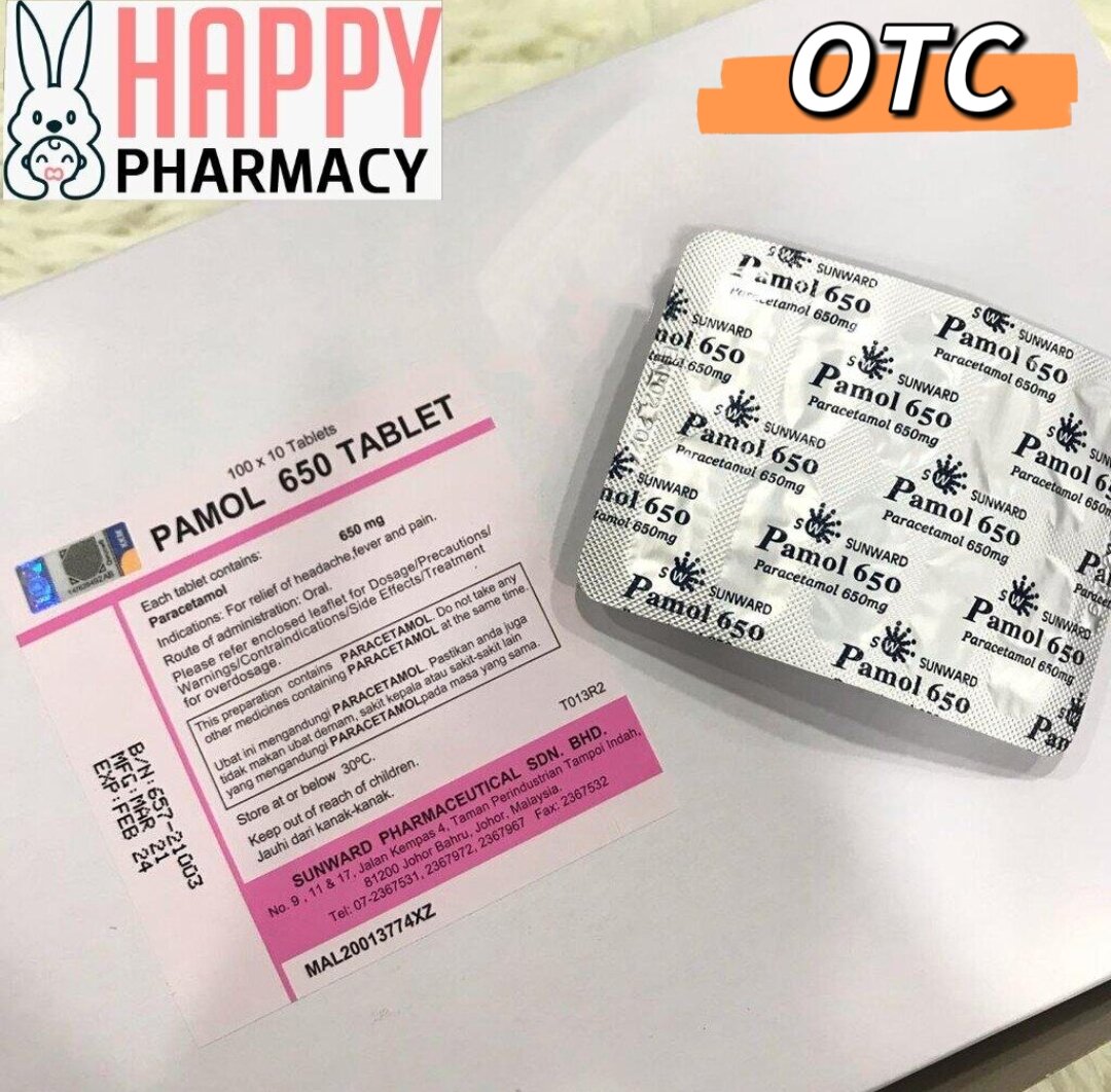 Paracetamol Sunward Pamol 650mg 10's [EXP:10/24] PANADOL PAMOL 650 | Lazada