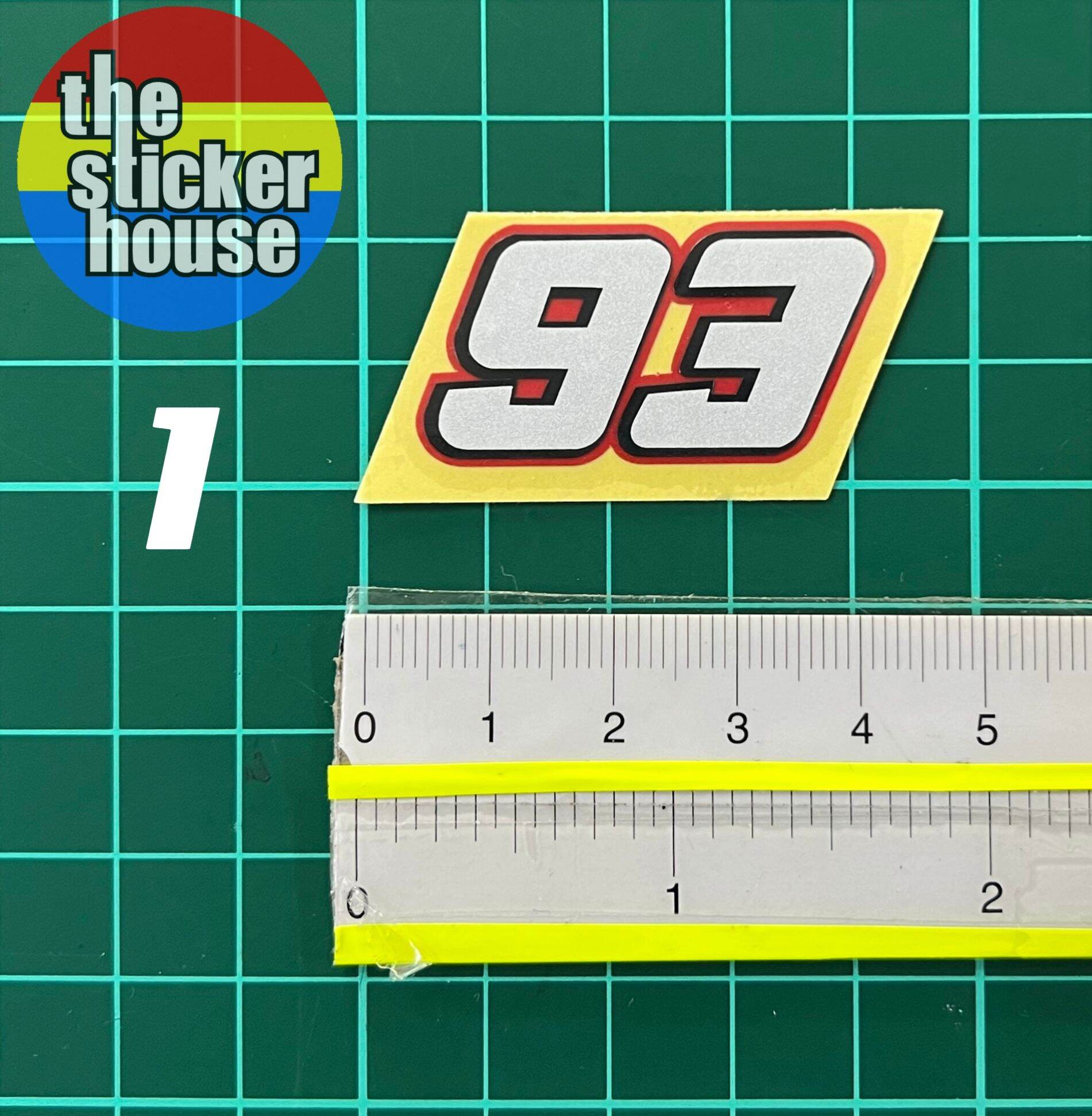 93 LOGO MARC MARQUEZ (3 SIZES) STICKER CUTTING OVERLAPPING REFLECTIVE ...