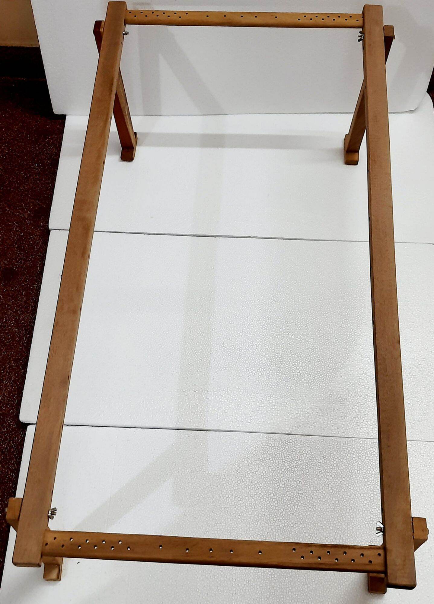 Aari cot stand wooden square ( 2 sizes available) (Price including aari ...