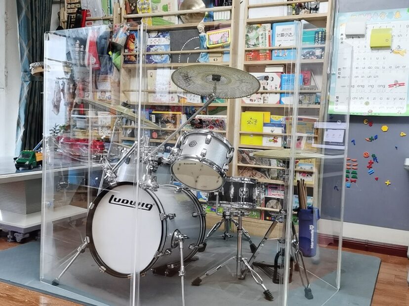 Acrylic Drum Kit Screen Soundproof Transparent Noise Reduction Drum Set ...