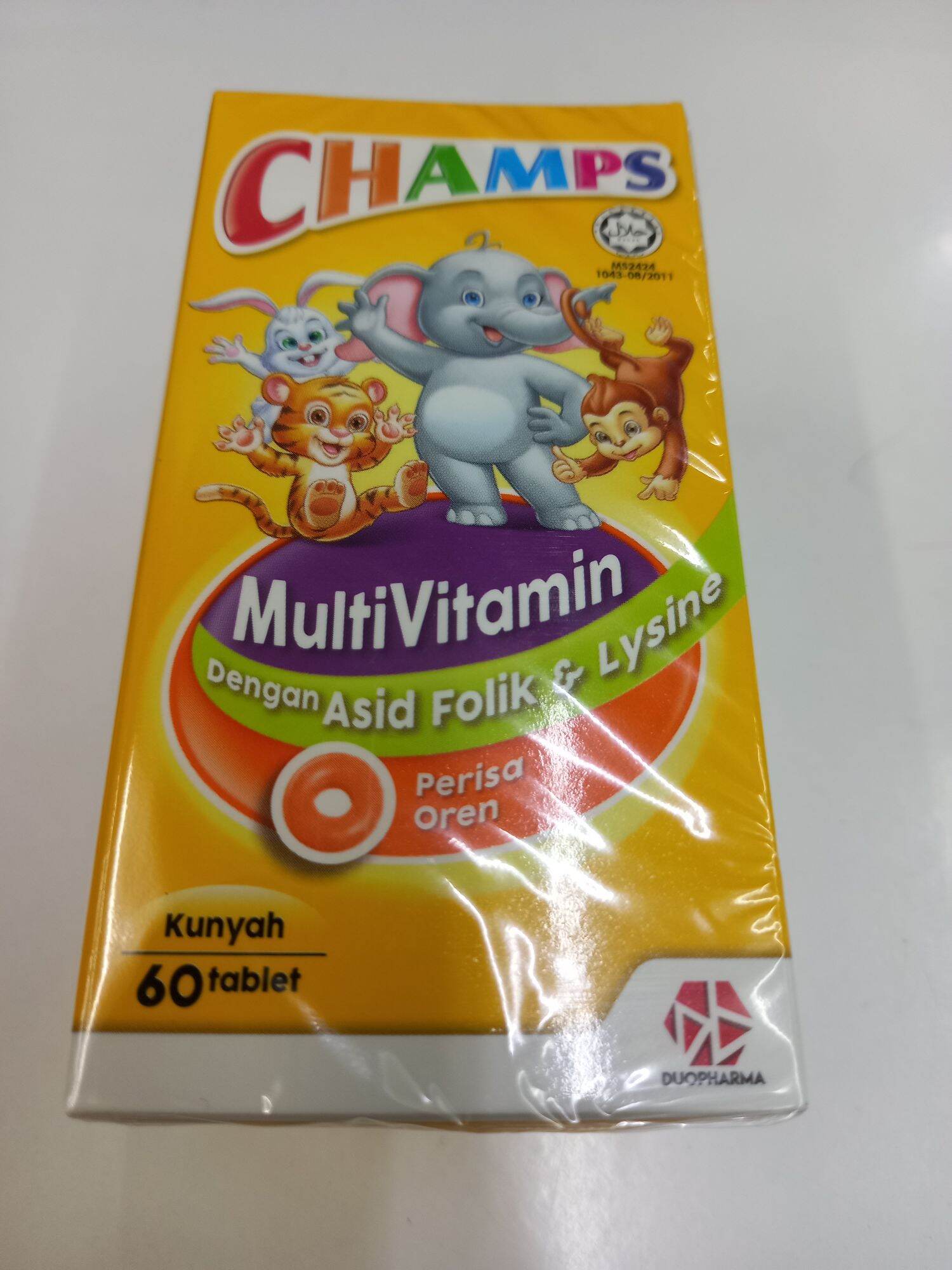 CHAMPS MULTIVITAMIN PLUS LYSINE AND FOLIC ACID 60 TABLETS EXPIRY 10/25 ...