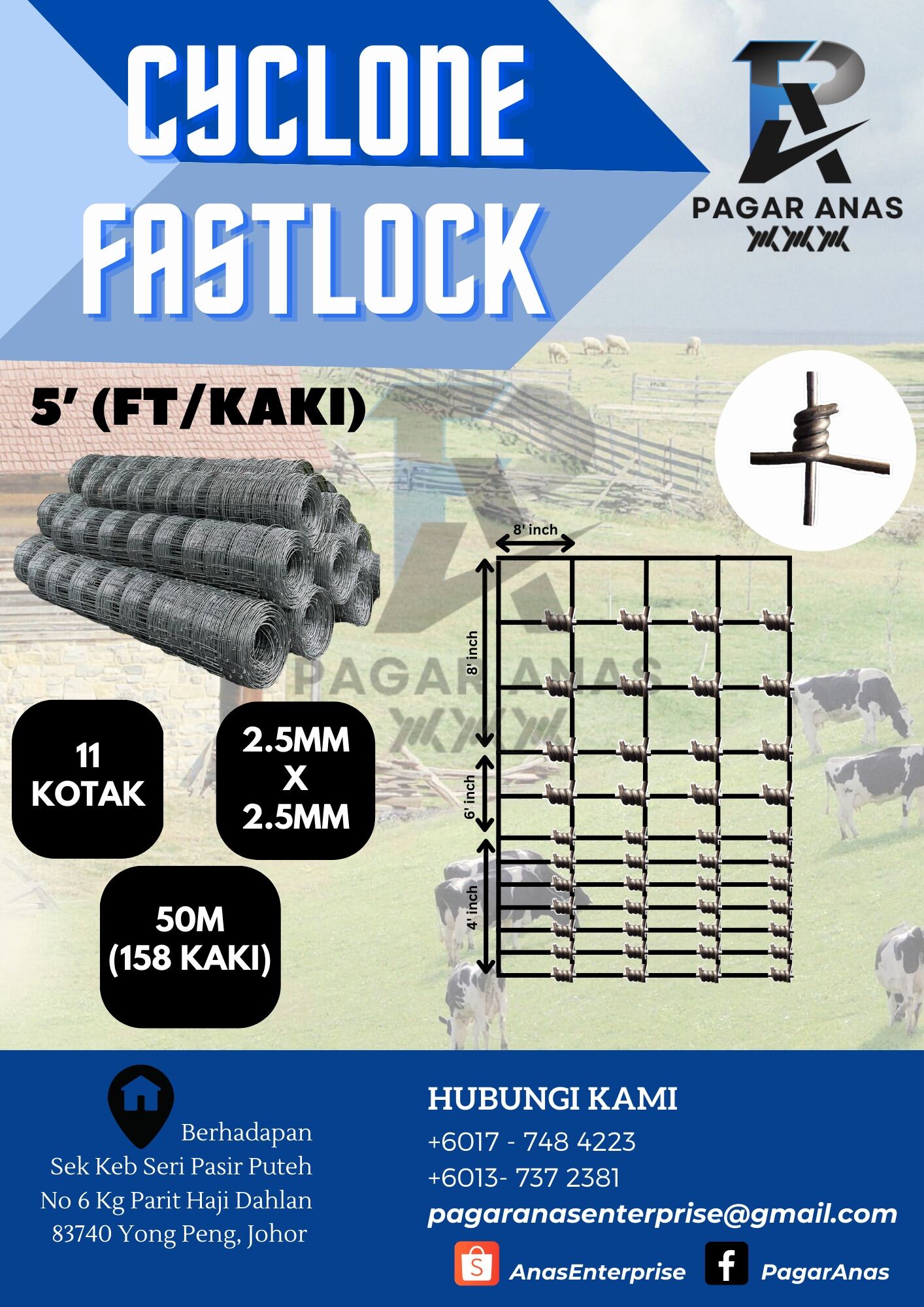 PAGAR CYCLONE FASTLOCK 5 KAKI | Lazada