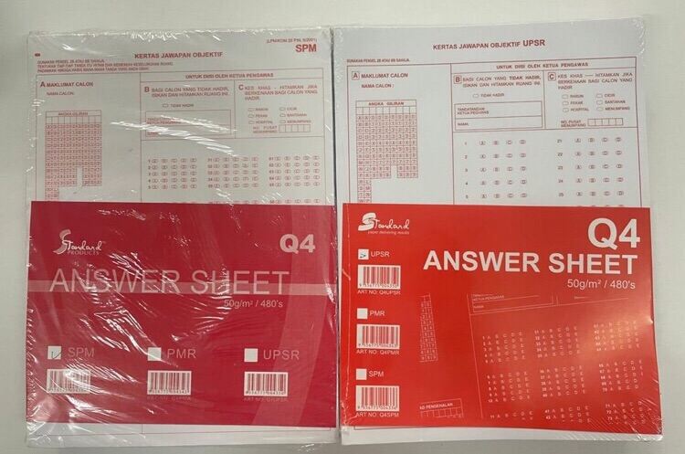 A4 Kertas Jawapan UPSR / PMR/SPM Answer Sheet /Objective Sheet OMR 480Sheets @cassandra8526🔥🔥 ...