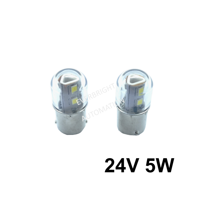 BA15S 24V 240V 5W 15mm Single Contact White LED Bulb Indicator Light ...
