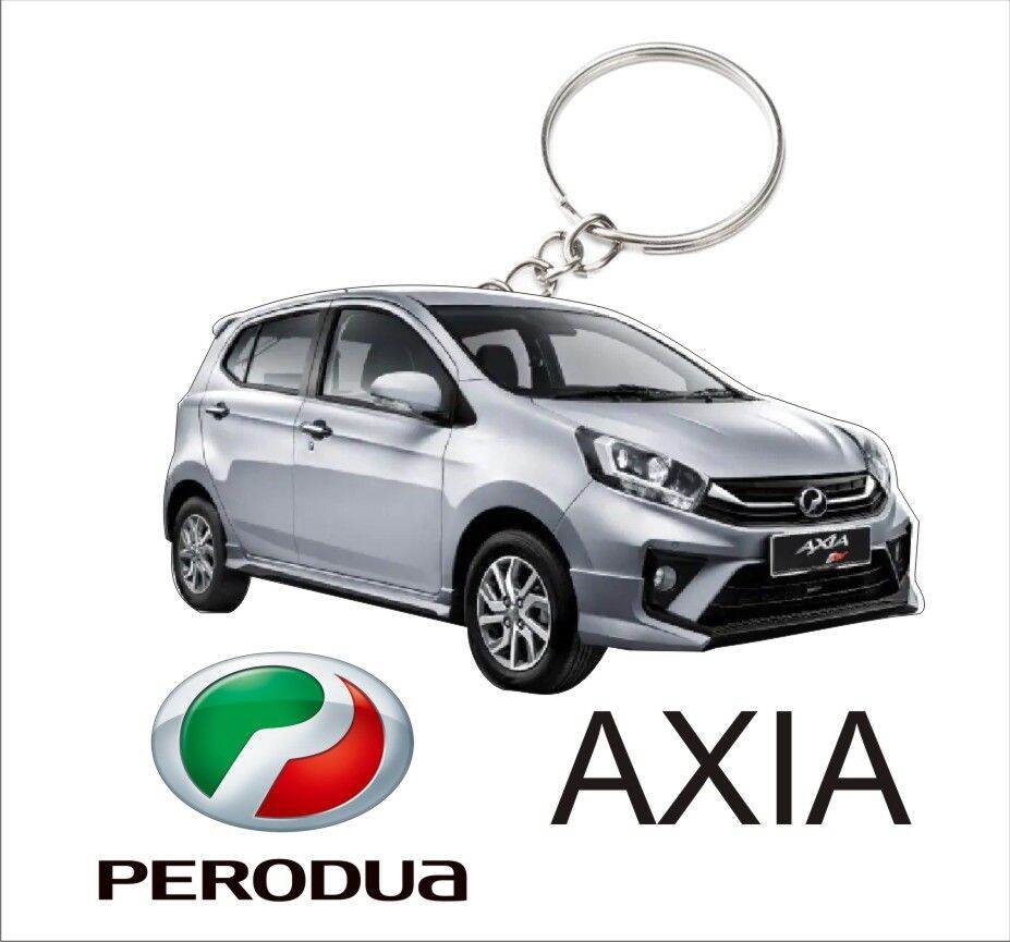 perodua axia silver keychain 2d axia perak | Lazada