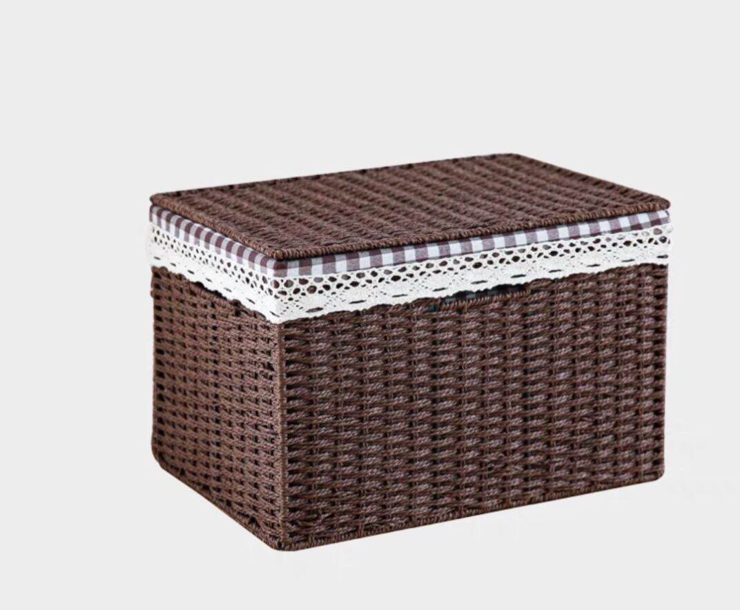 Ready Stock🇲🇾Bakul Rotan Berpenutup Rattan Storage Basket Storage Box ...