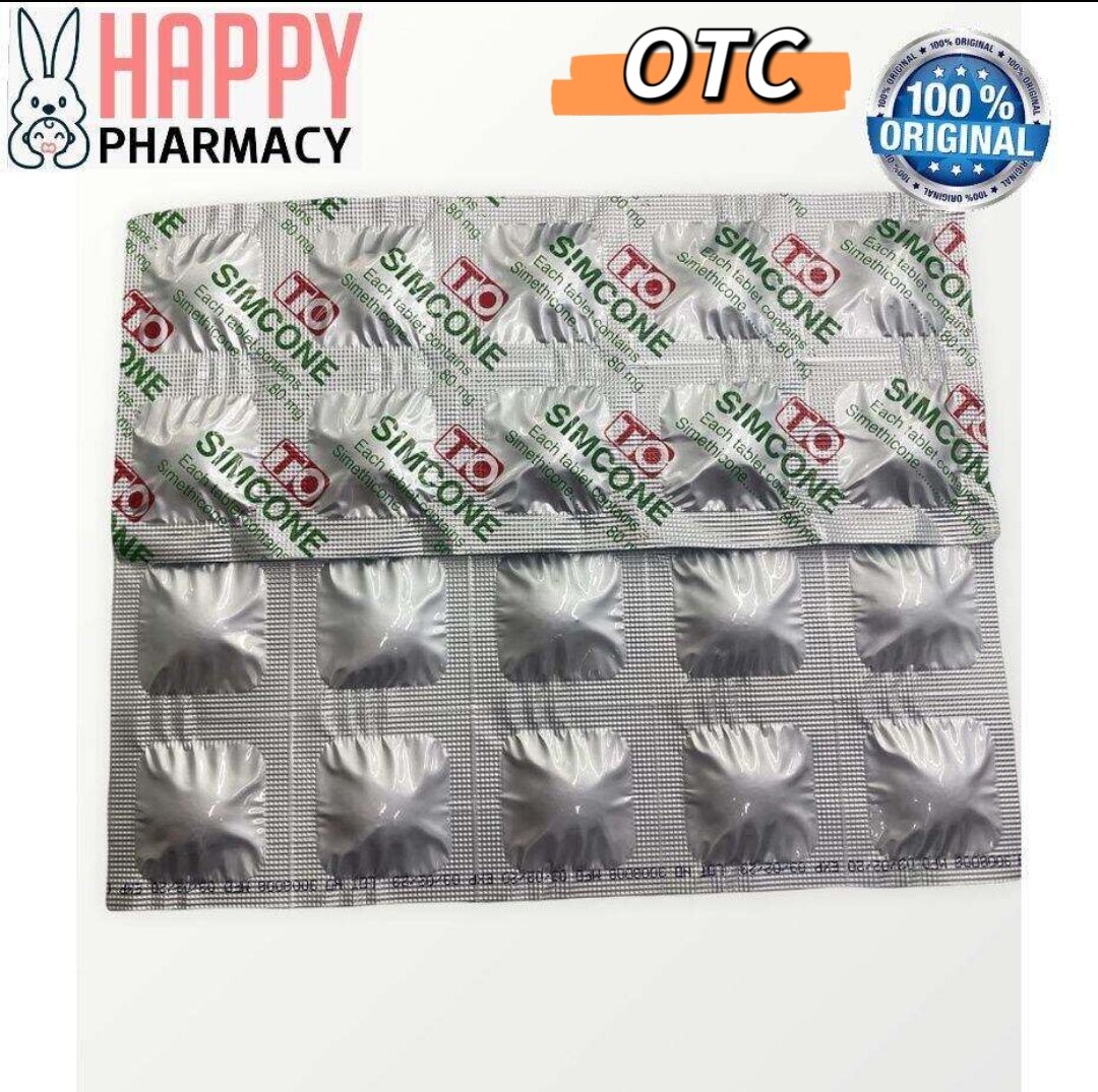 SIMCONE SIMETHICONE CHEWABLE TABLET 80MG 10'S [EXP:4/24] UBAT KUNYAH ...