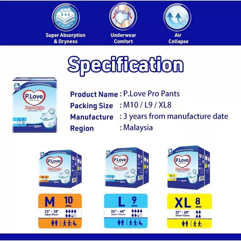 PLOVE ADULT DIAPERS PANTS ( 1 pcs ) | Lazada