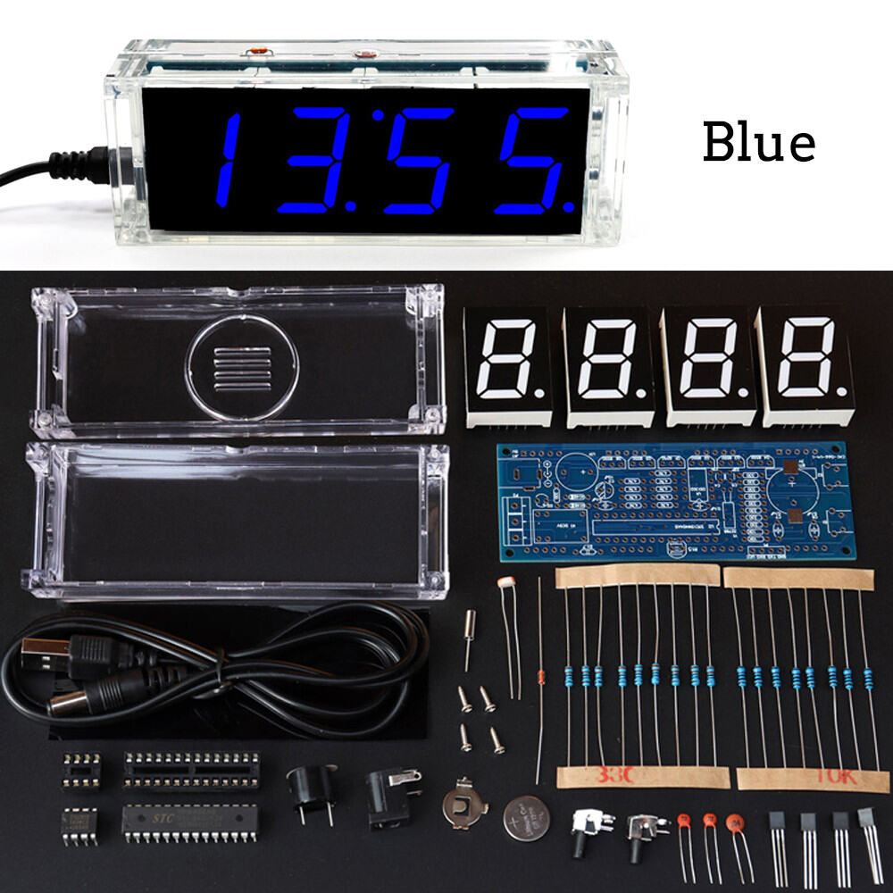 Diy Digital Clock Kit Display Date Week Temperature Alarm Ds1302 Soldering Project Learning 