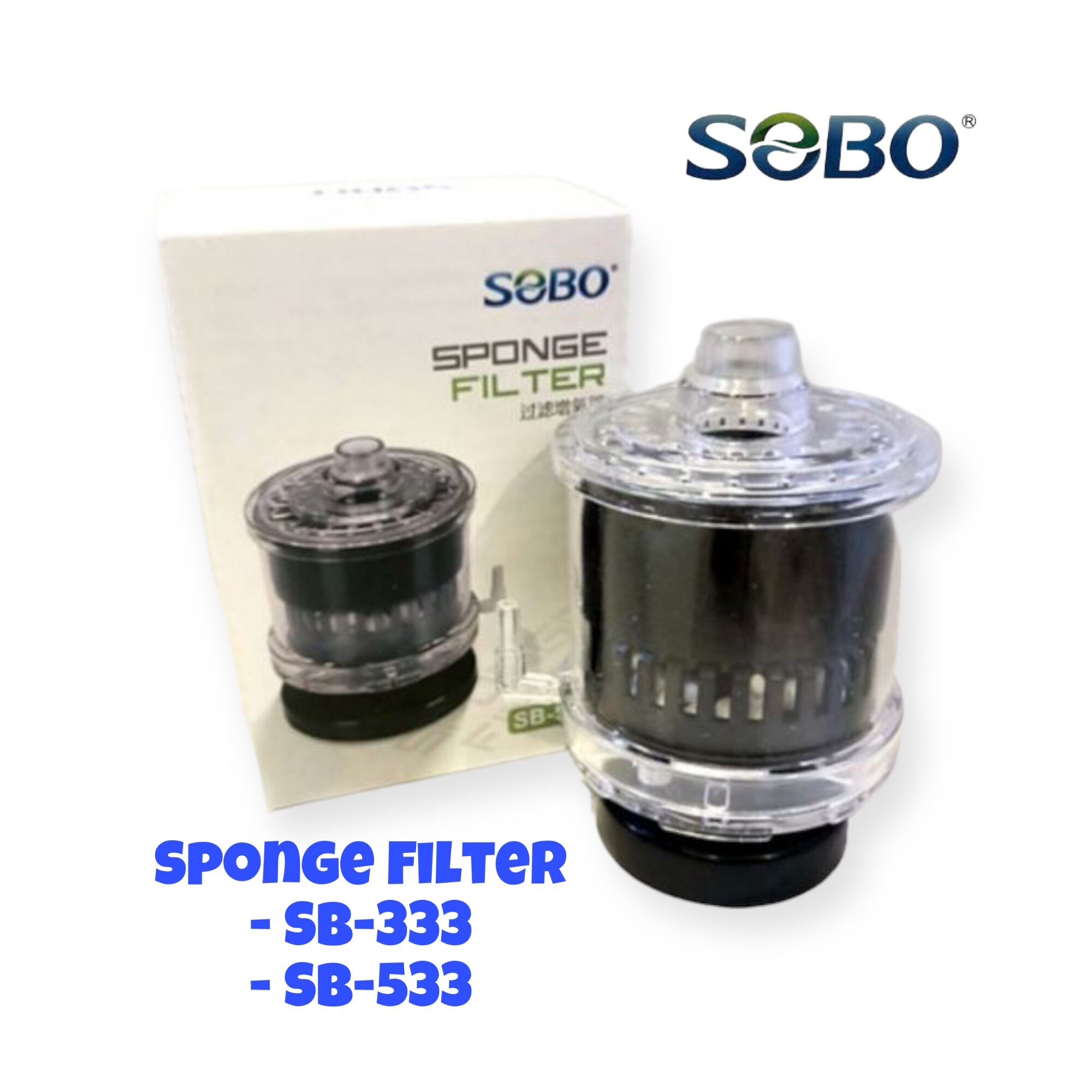 Sobo NEW Aquarium Sponge Filter Sb-333 / Sb-533 with filter media & bio sponge included for ...