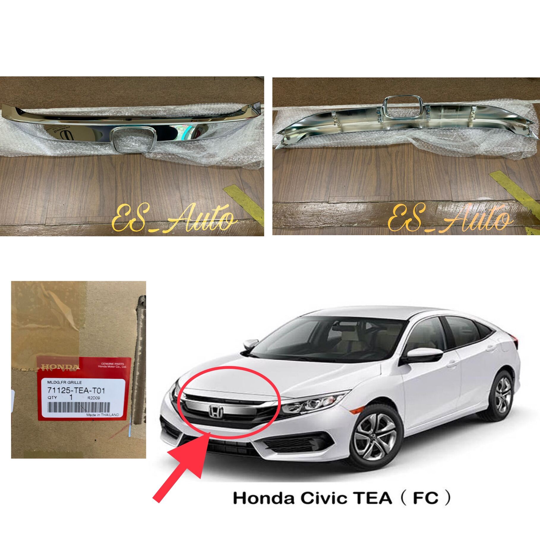 *ORIGINAL HONDA TEA CIVIC FC 2016-2019 FRONT RADIATOR GRILLE MOULDING ...