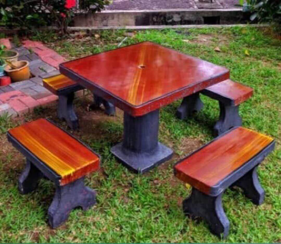 KERUSI BATU SIMEN KONKRIT MEJA EMPATSEGI | Lazada