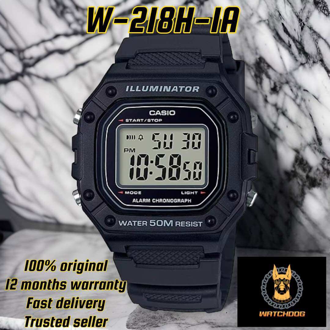 CASIO Mens Digital W-218H-1A Black Watch Original New W-218H-1A | Lazada