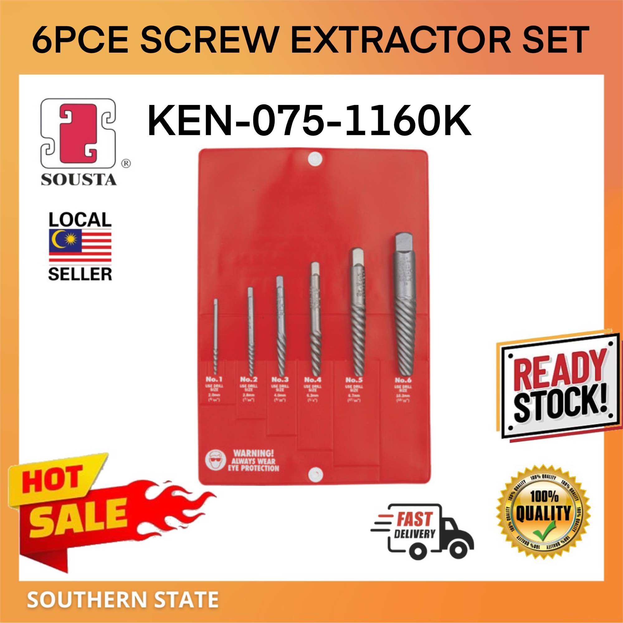 Kennedy KEN0751160K 6PCE SCREW EXTRACTOR SET | Lazada