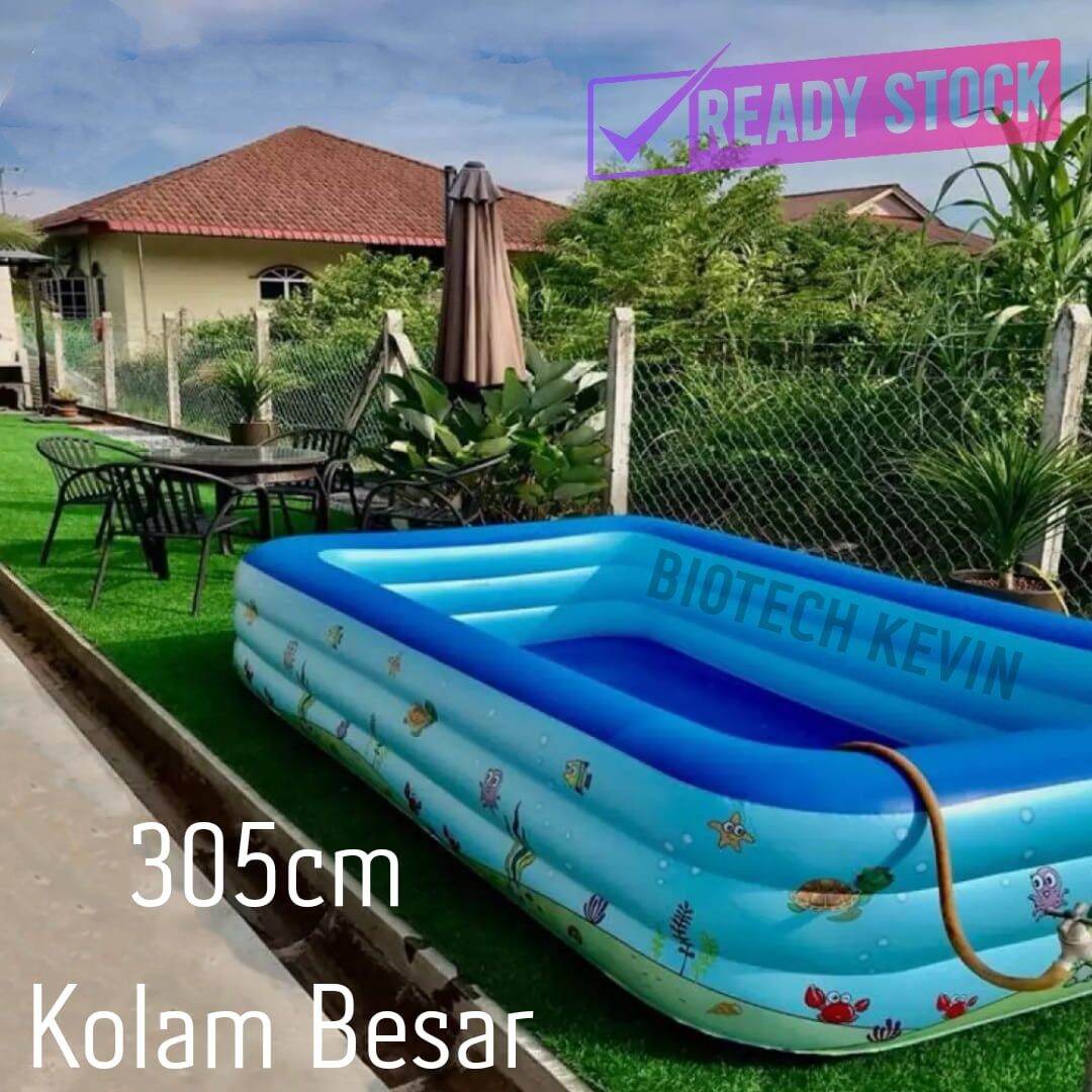 🏊 (Ready Stok) kolam besar kids pool 305cm free pump electric | Lazada