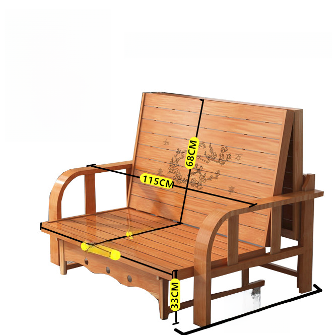 Foldable Sofa Bed Bamboo Bed Multi-Functional Single Double Small ...