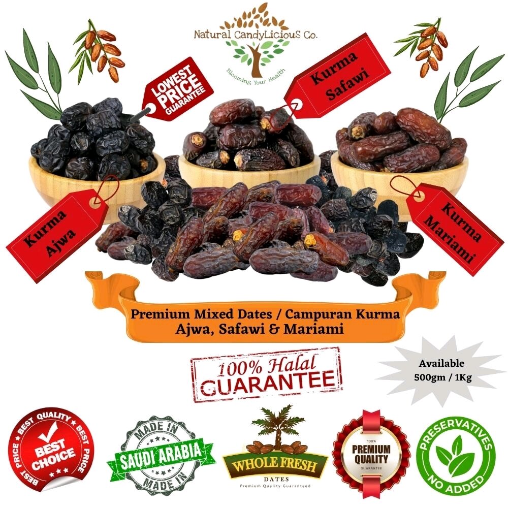 Premium Mixed Dates / Campuran Kurma - Ajwa, Safawi & Mariami - Good ...