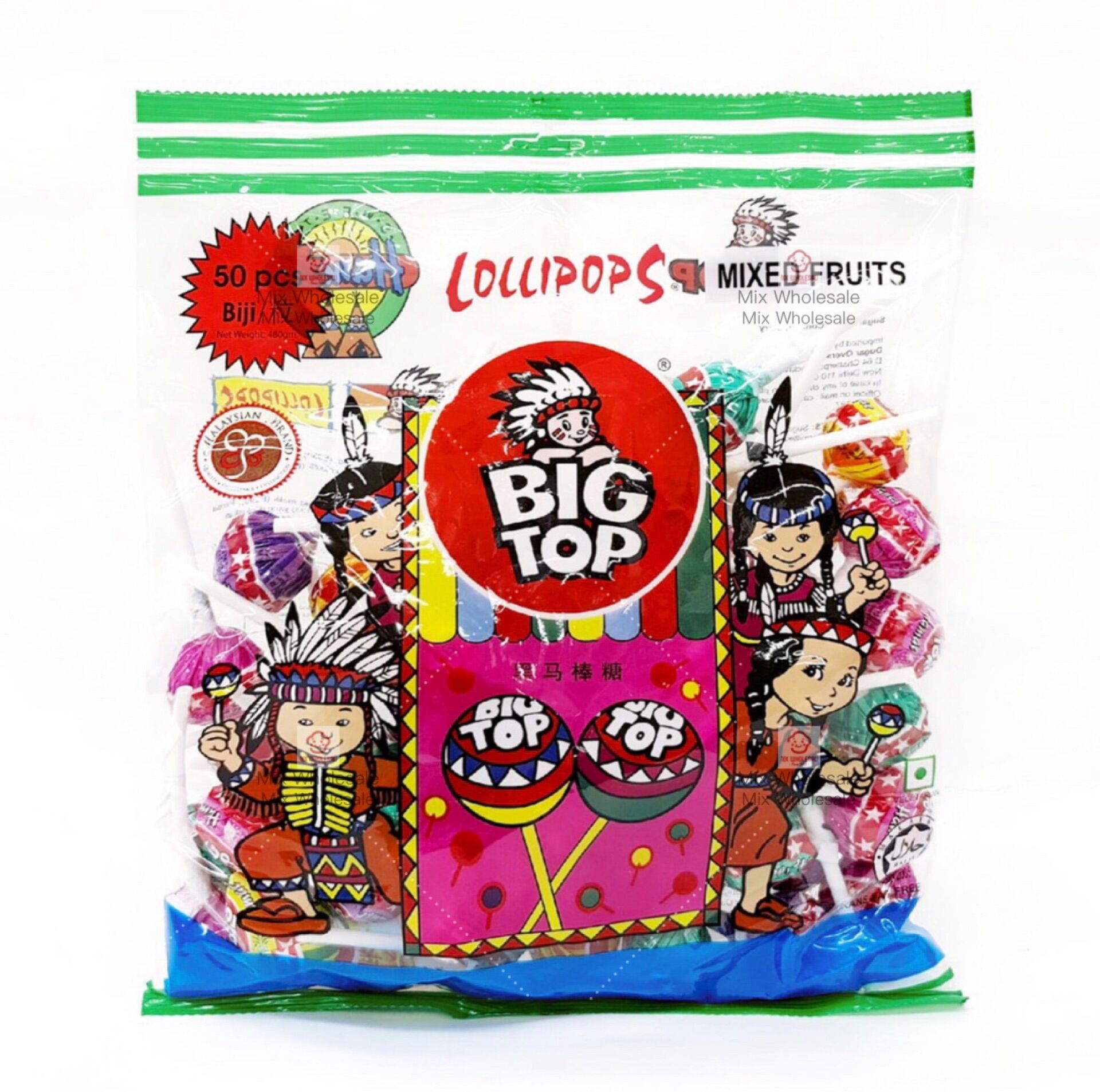 Big Top Lollipop Candy 50pcs (Mixed Fruits, Sour, ABC) | Lazada