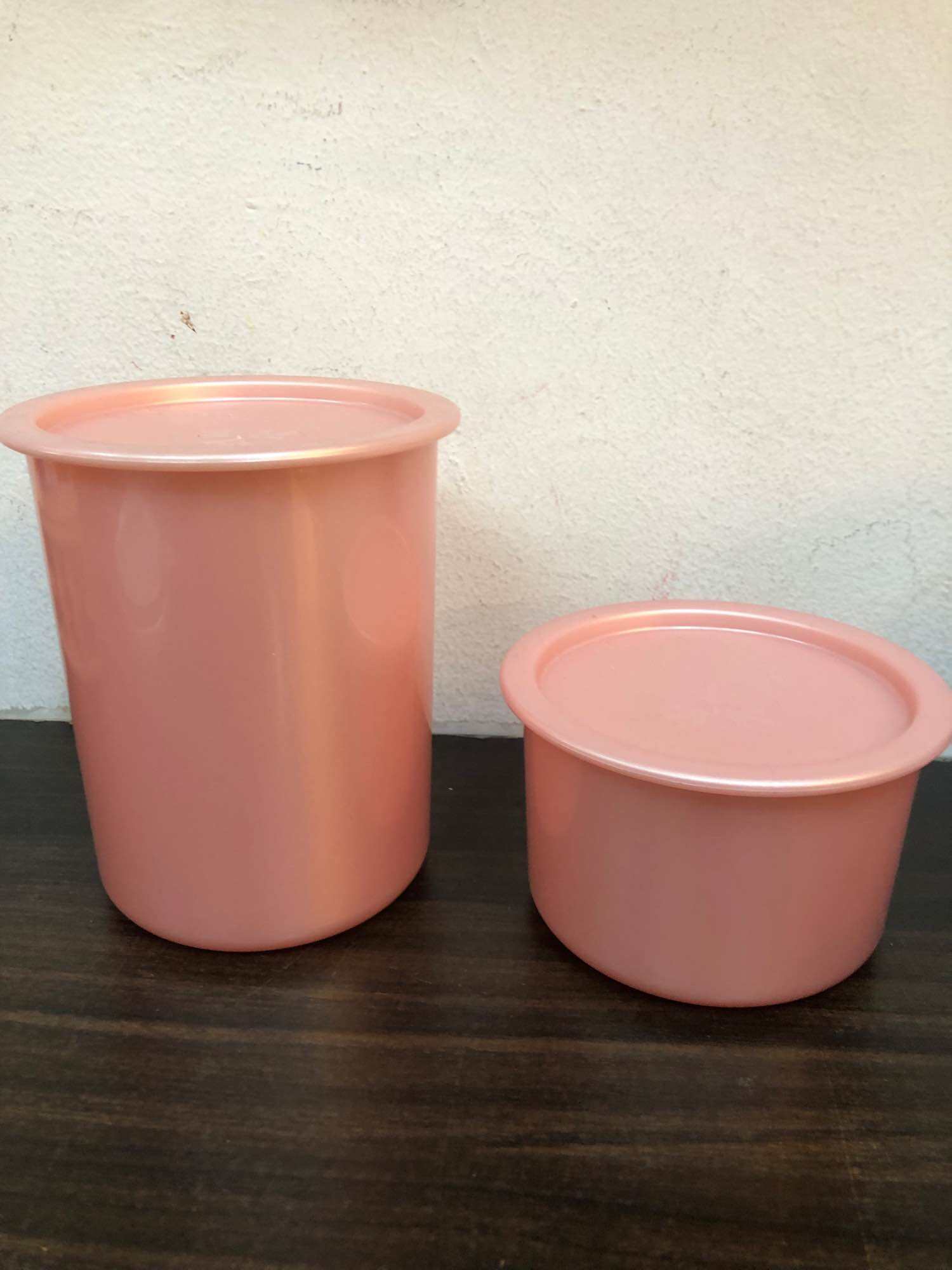 Ready stock-Tupperware Lucky Munch One Touch Set - 600ml / 1.25L - Rose ...