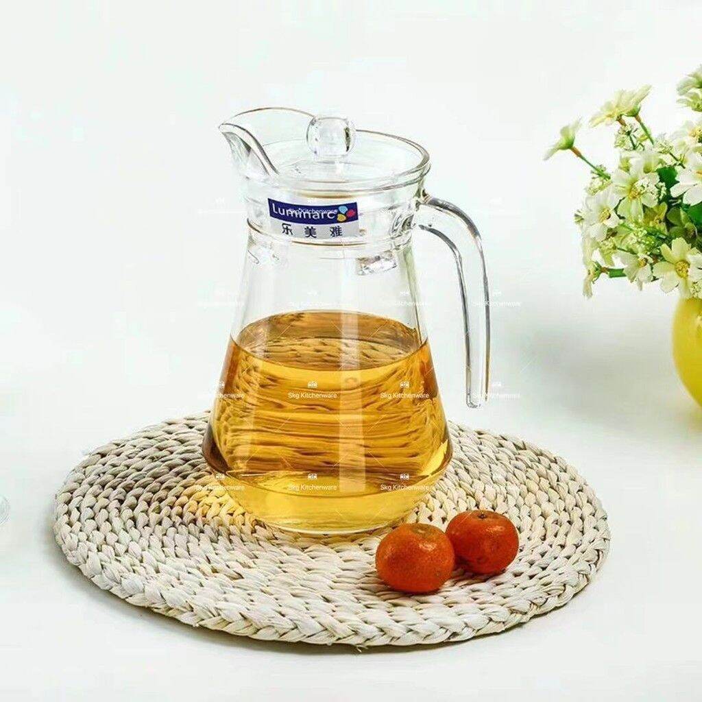 Luminarc ARC Glass Jug Pitcher With Lids 1.3Liter Jag Kaca water Teko ...