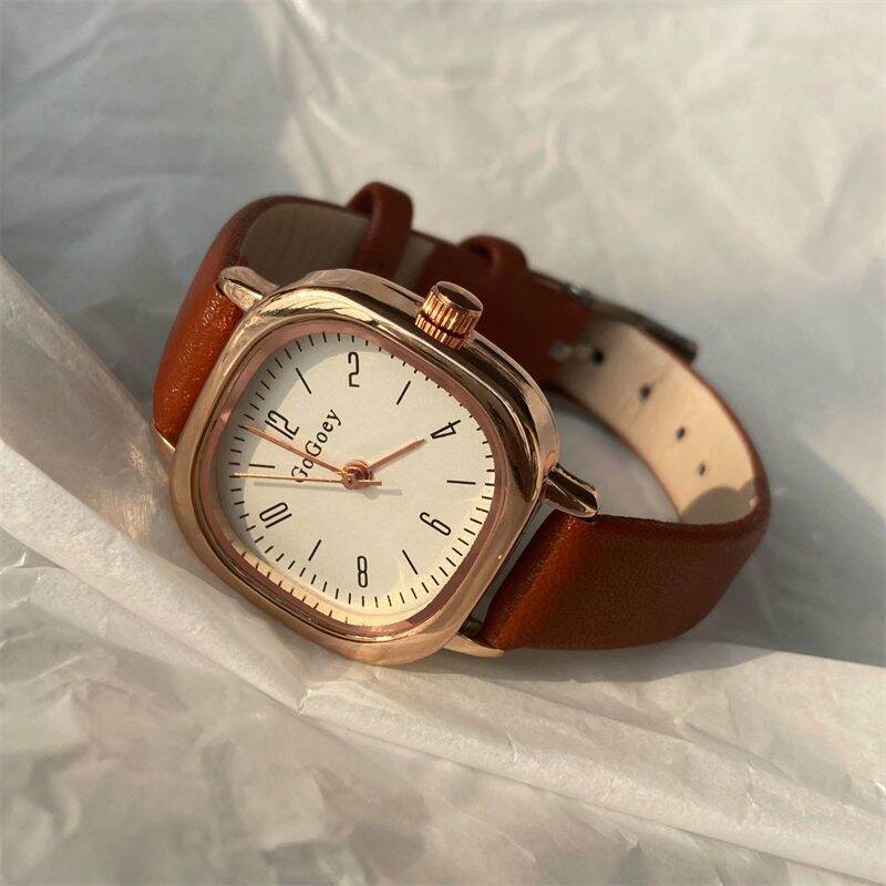Women's Quartz Watch Retro Style Exam Use Small Dial Silent Leather ...