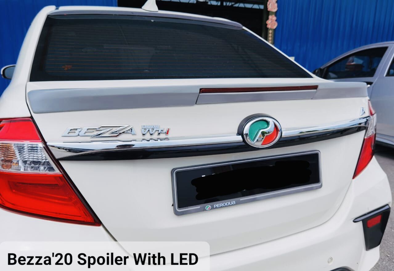 Perodua bezza H style rear boot trunk ducktail lip spoiler led lamp ...