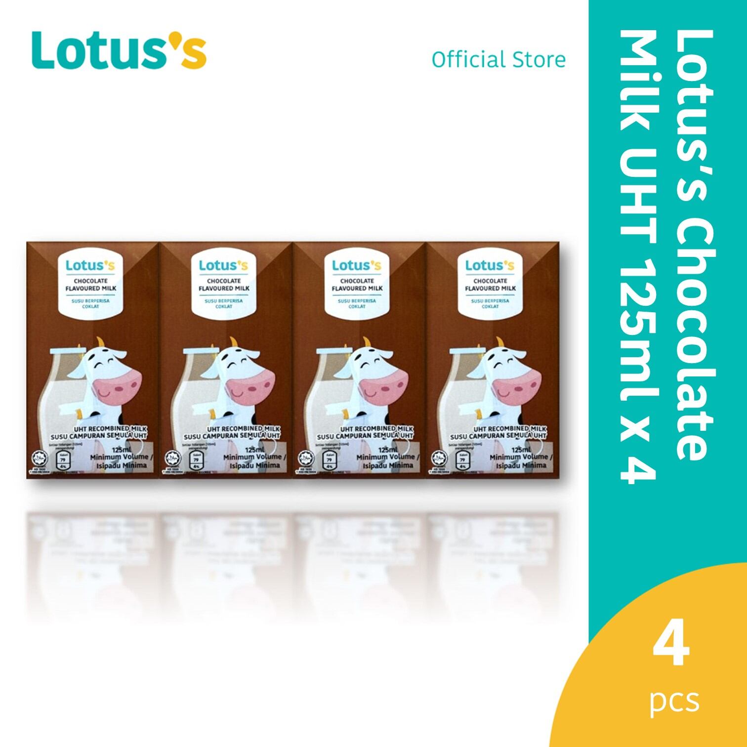 Lotuss Chocolate Milk UHT 125mlx4 | Lazada