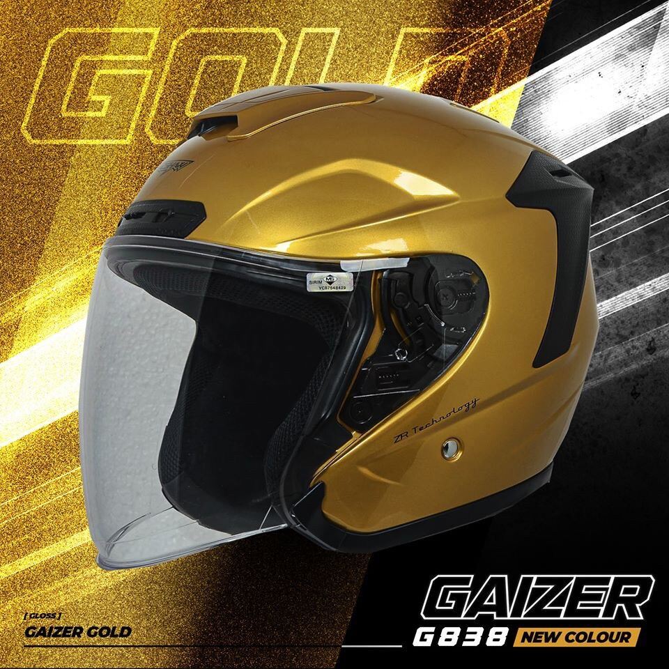 Gracshaw G838 Gaizer Open Face Helmet - Plain Series JF4 White Red Blue ...
