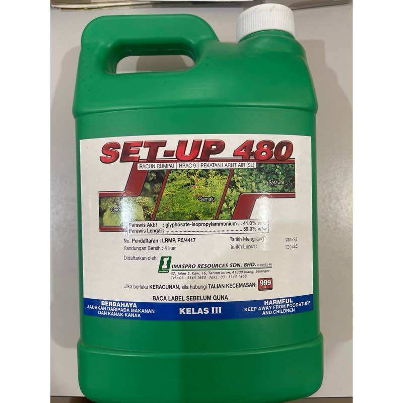 Set-up 480 (Glyphosate 41%) Racun Rumpai 4L | Lazada