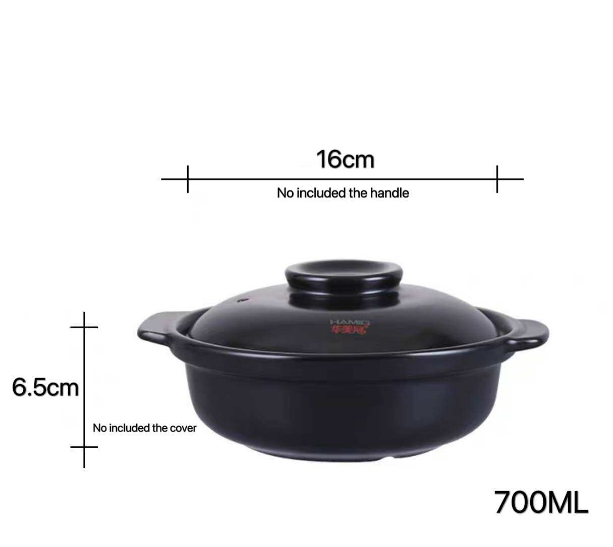 Japanese Black Ceramic Casserole Flat ClayPot / Soup Pot / High Quality ...