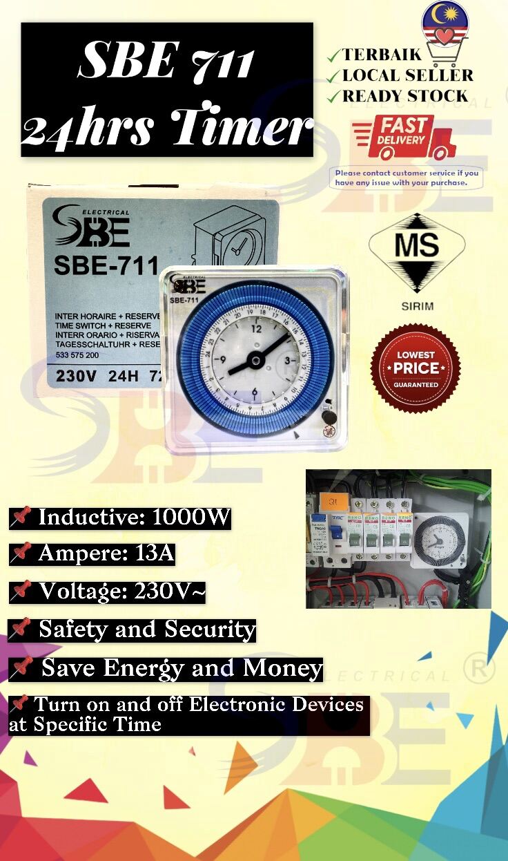 Hager EH711 Timer/ SBE 711 Timer with built in battery 16A | Lazada