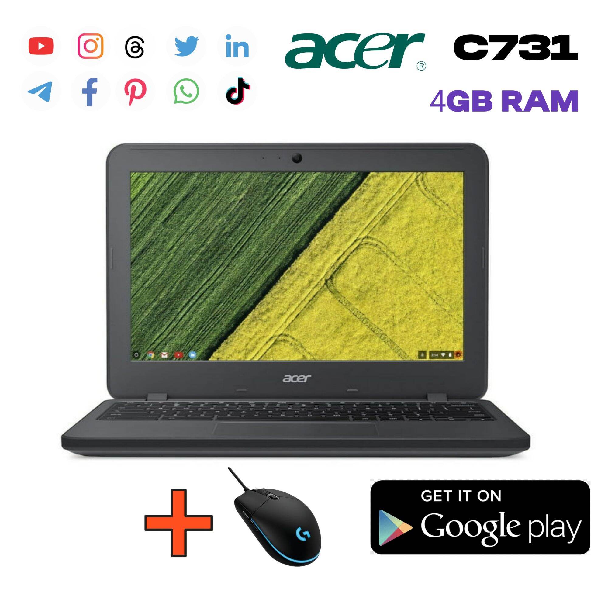 Acer C720 Intel Celeron 2955U Laptops Notebook || 2GB RAM 16GB SSD 11.6 HD Quality Display ...