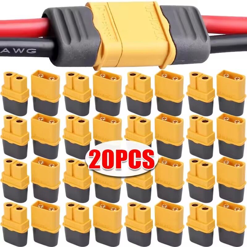 20PCS XT60H Connector Female Male Power Plugs with Sheath Wire Bullet ...