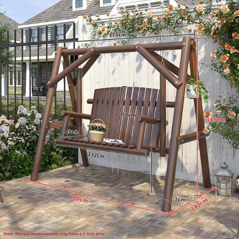 Outdoor Swing Chair Portable Corrosion Resistant Solid Wood Hanging Bed ...